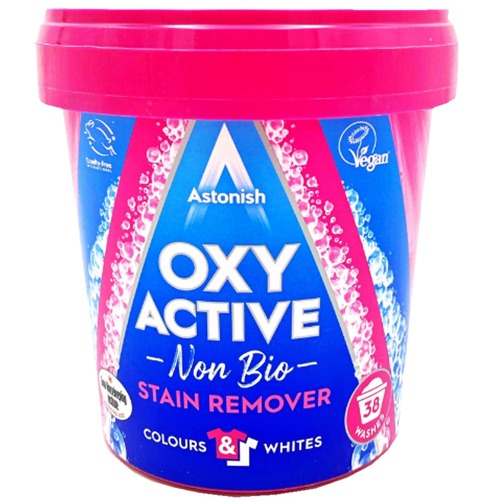 Astonish oxy active non bio 38w colours & whites stain remover powder ...
